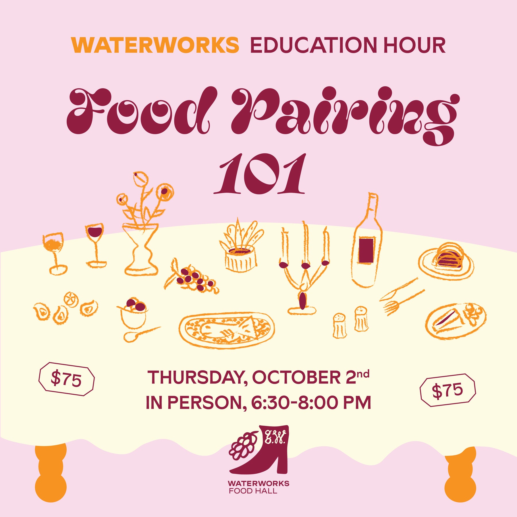 Waterworks Education Hour: Food Pairing 101 – Grape Witches